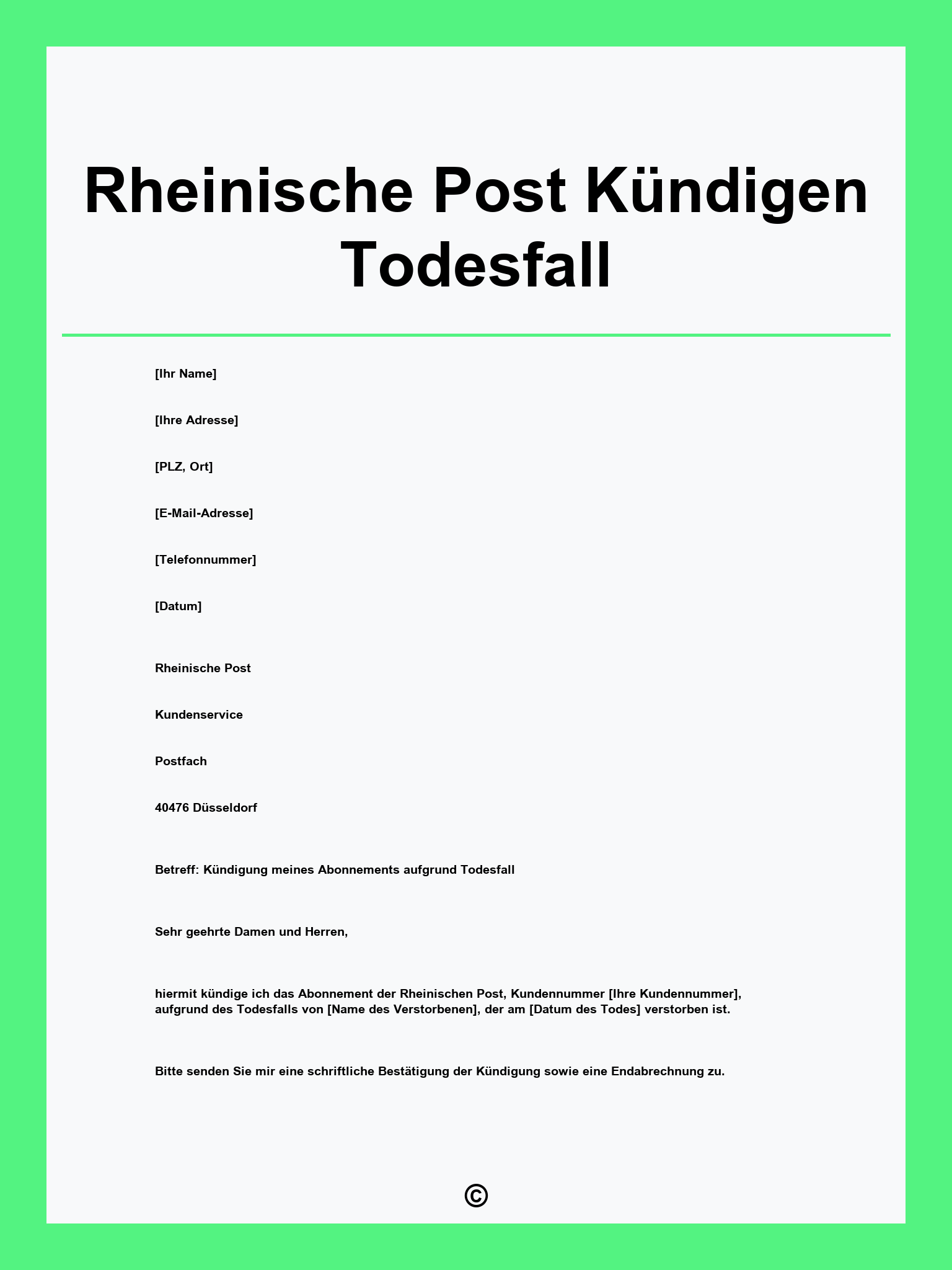 Rheinische Post Kündigen Todesfall